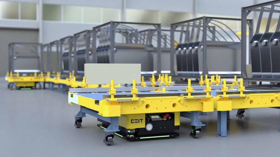 Under-run AGV designed for complex industrial optimization